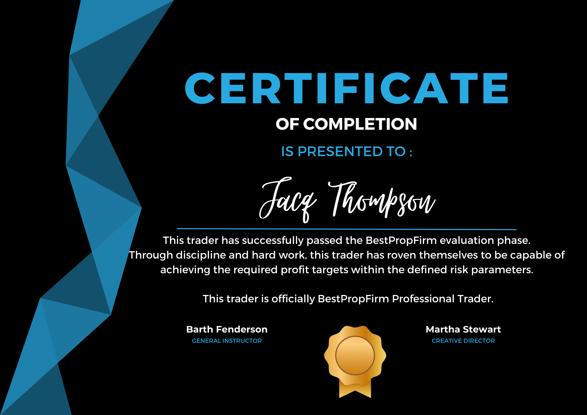 Certificate cover Professional Developers For Traders Certificate cover Professional Developers For Traders